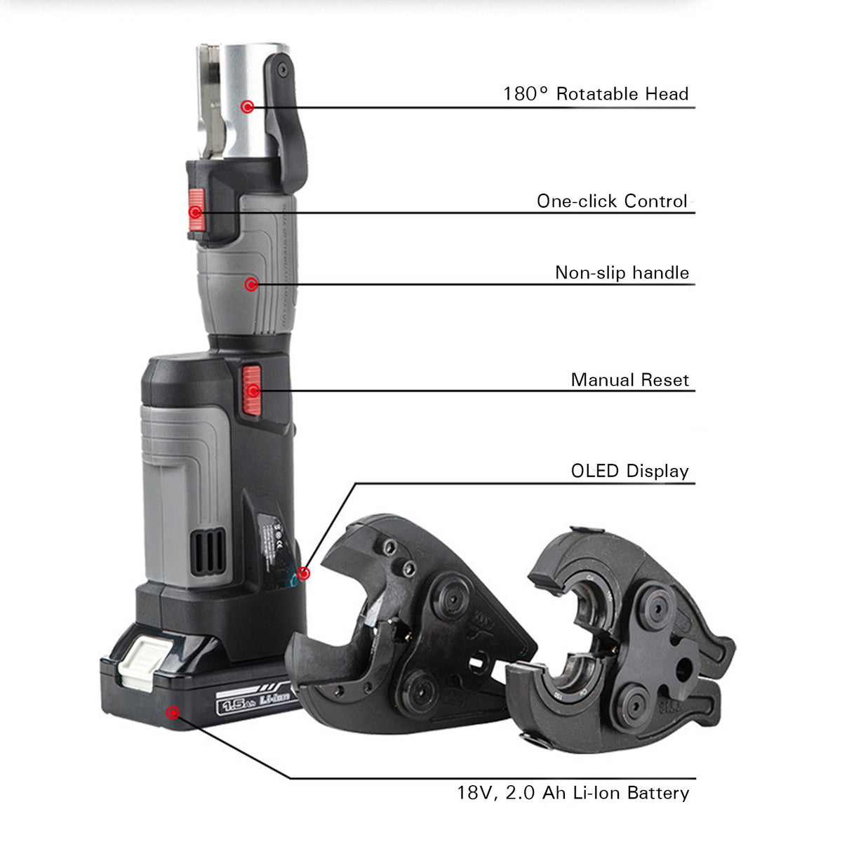 ZUPPER Battery Powered Hydraulic Cable Crimping & Cutting Tool PZ-300C ...