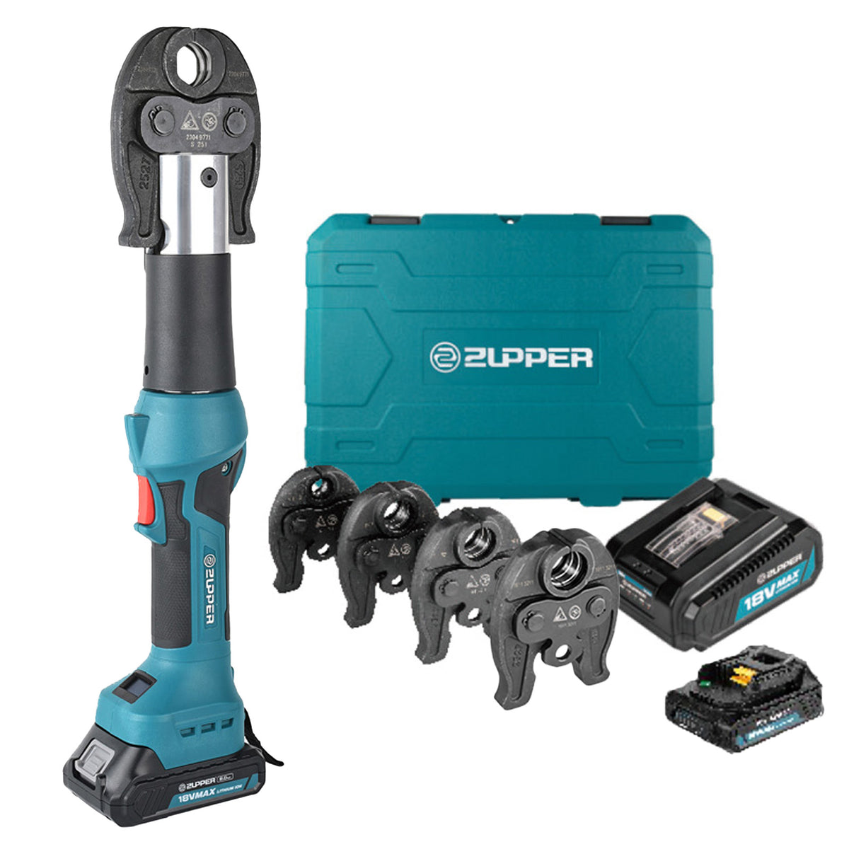 Zupper Battery Powered Plumbing Press Tool Kit SL-1930 （Upgraded PZ-19 ...