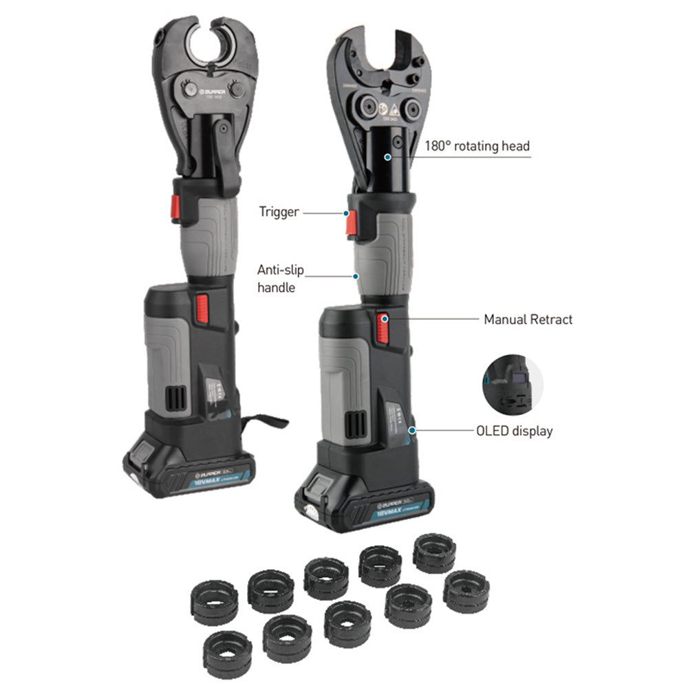 Zupper Battery Powered Cable Crimping & Cutting Tool TWO-IN-ONE PZ-243 ...